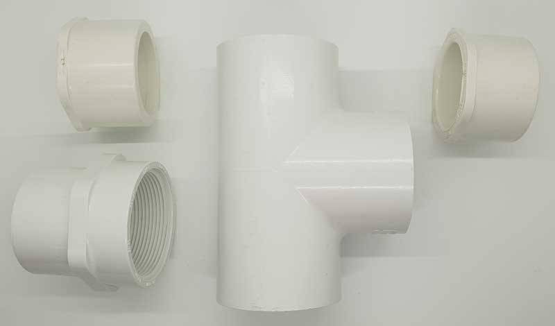 Set teu pvc 2" cu reductii la D50-1 1/2" | PVC2TEE - HydroSpa